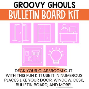 Groovy Halloween Bulletin Board Decor, Retro Halloween Bulletin Board ...