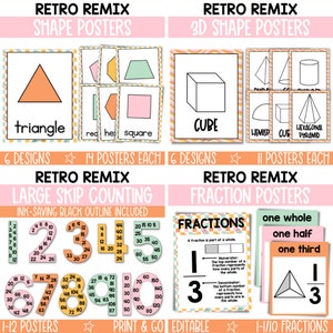 Math Classroom Posters, Math Posters for Classroom, Groovy Retro ...