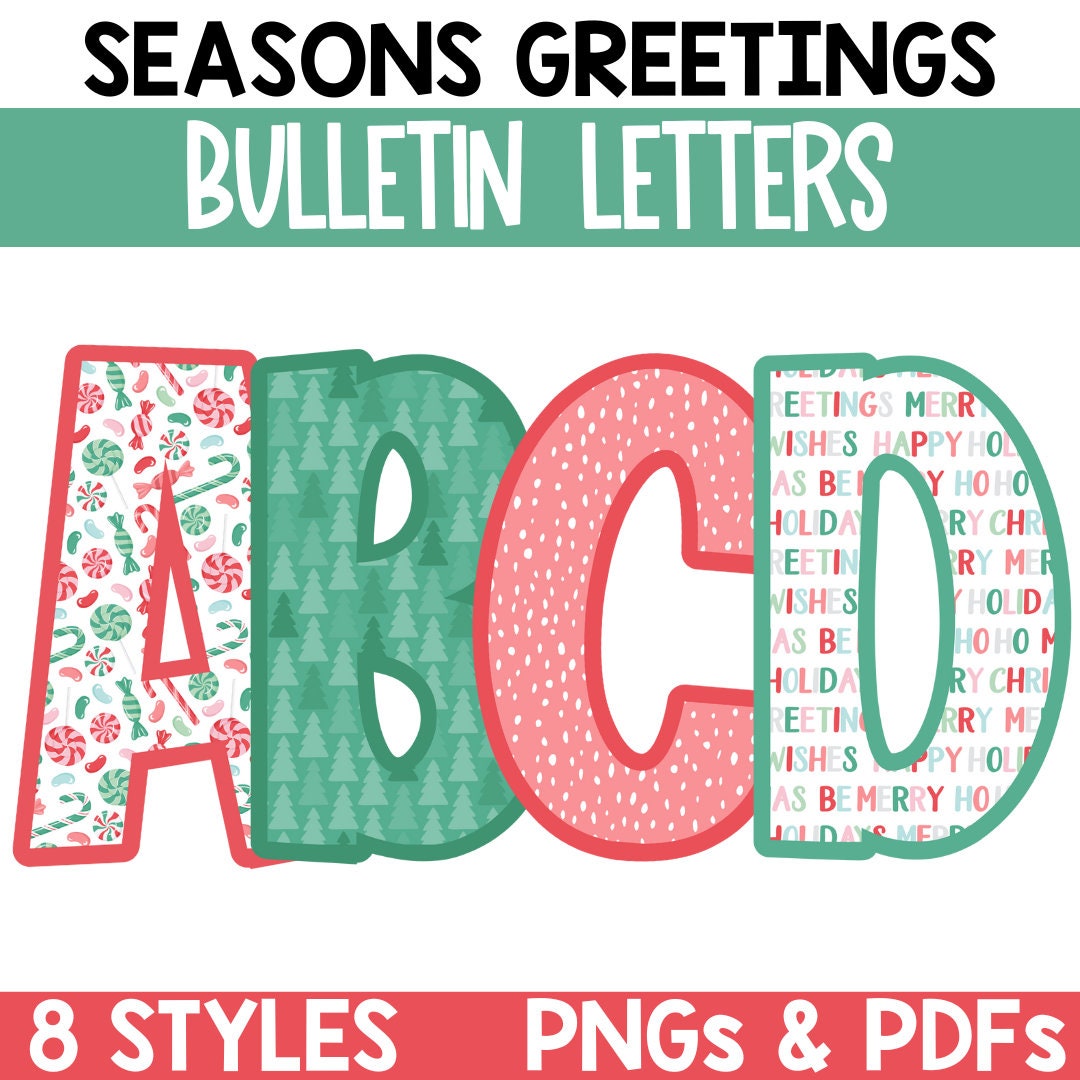 Christmas Bulletin Board Letters, Printable Bulletin Board Letters ...