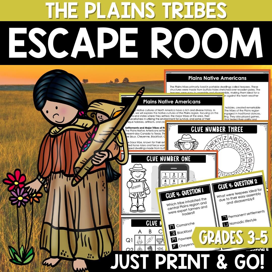 Native American Escape Room for Kids, Printable Party Game, Birthday ...