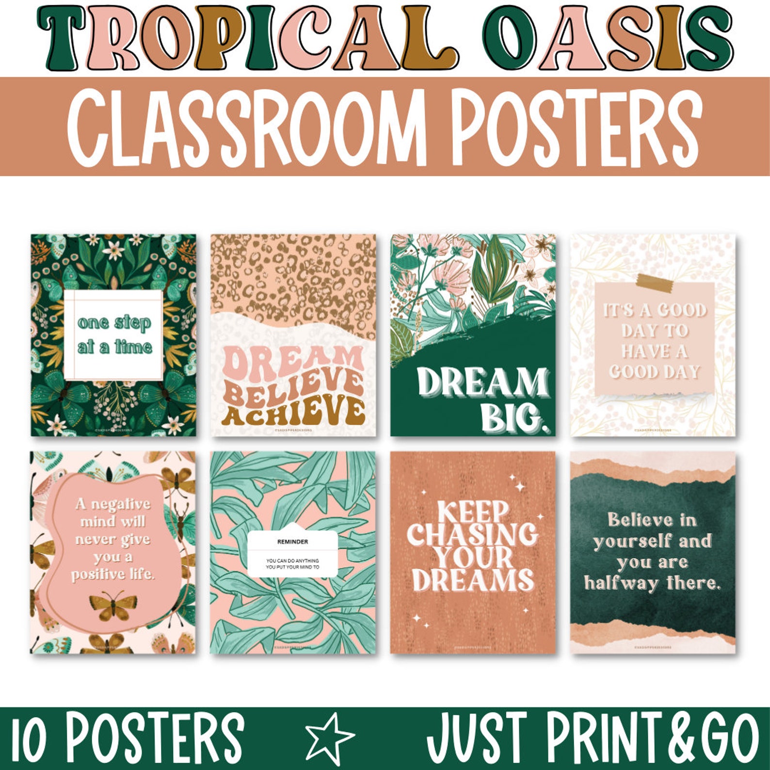 Tropical Classroom Posters, Jungle Classroom Decor, Plant Classroom ...