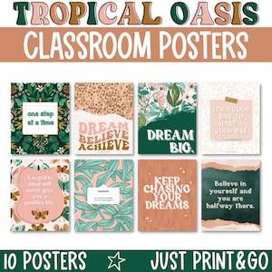 Tropical Classroom Posters, Jungle Classroom Decor, Plant Classroom ...