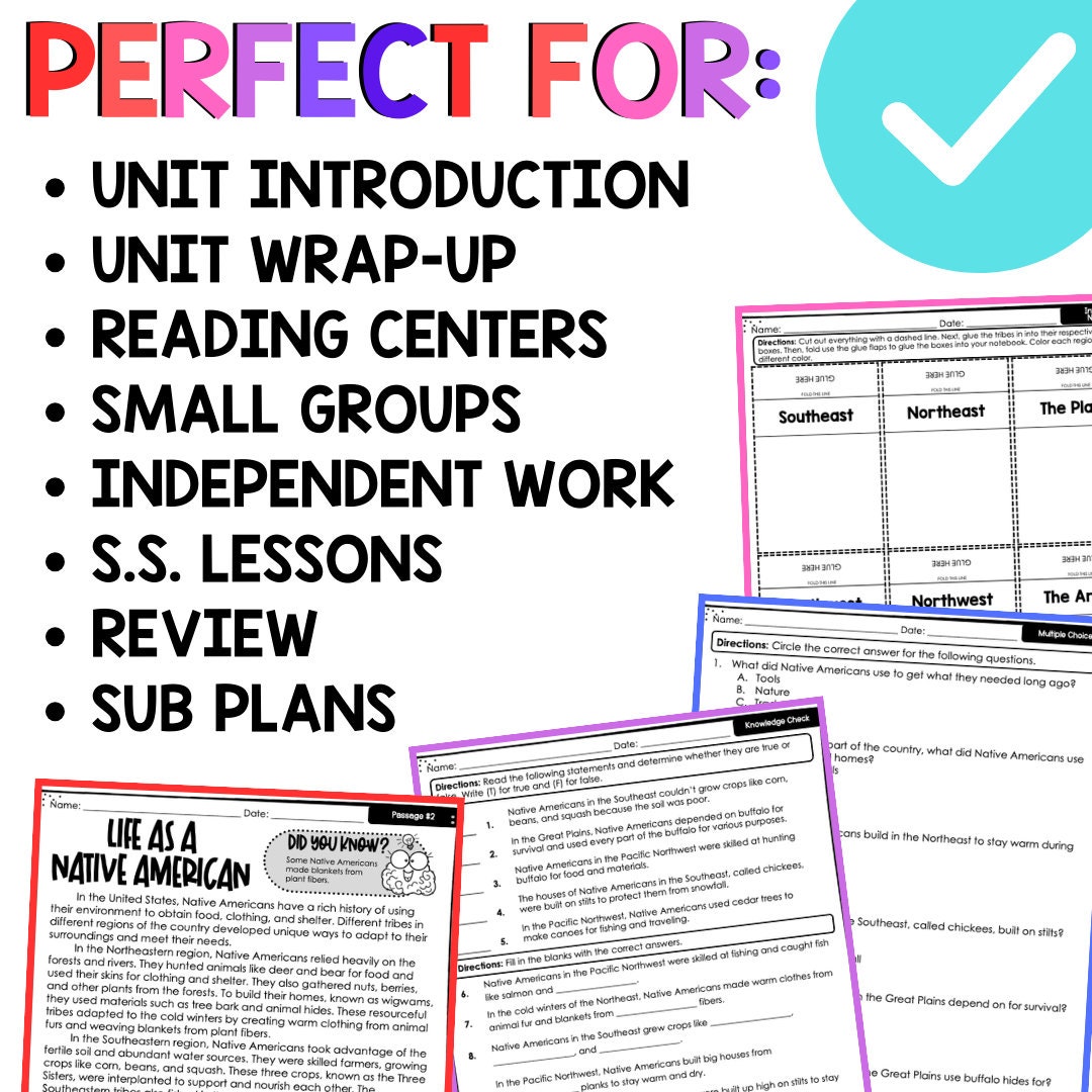 Hojas De Trabajo Sobre Los Nativos Americanos, Segundo Grado Breve