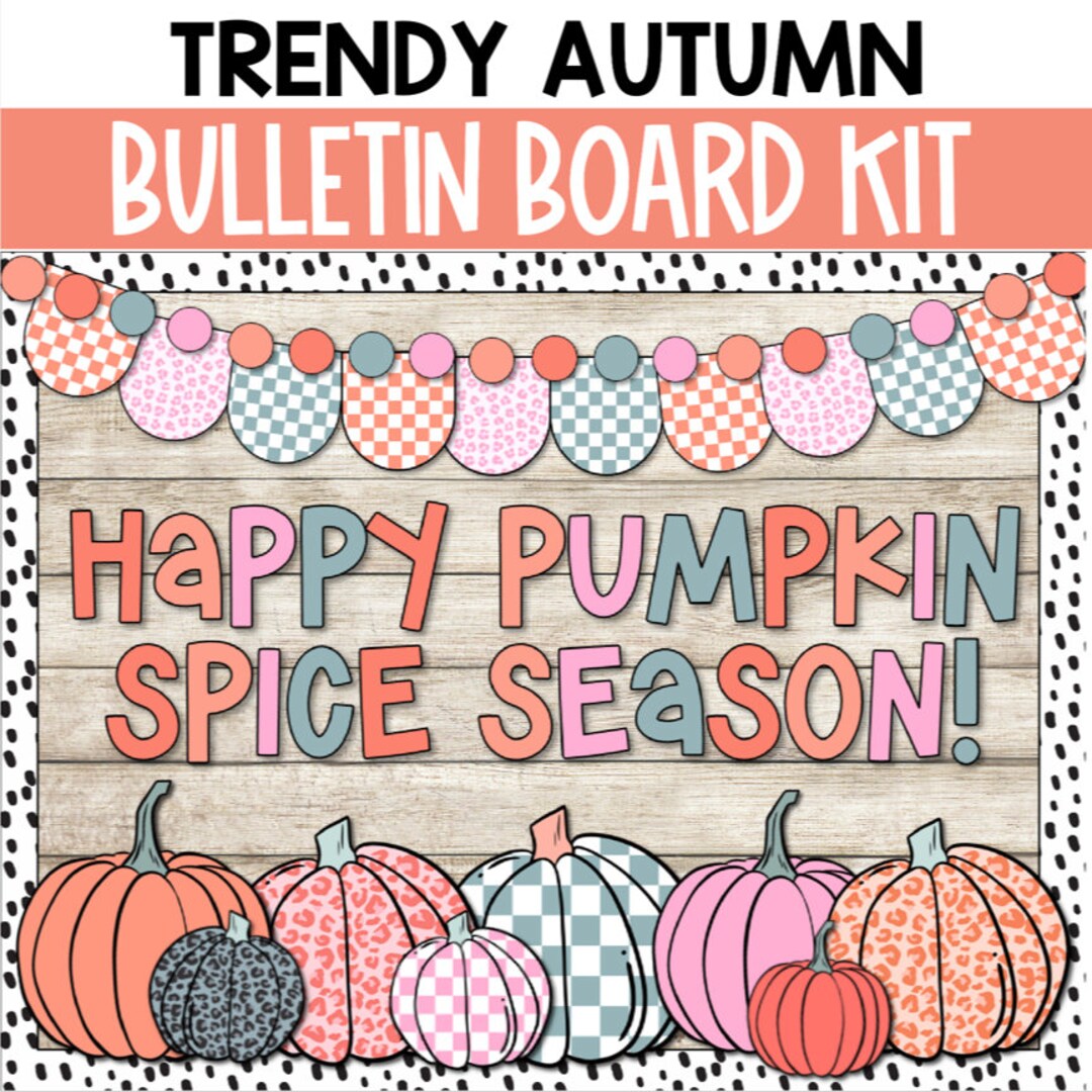 Groovy Fall Bulletin Board Decor, Retro Fall Bulletin Board, Fall ...