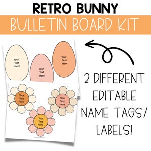 Groovy RETRO BUNNY Bulletin Board Kit, Spring Bulletin Board Kit ...