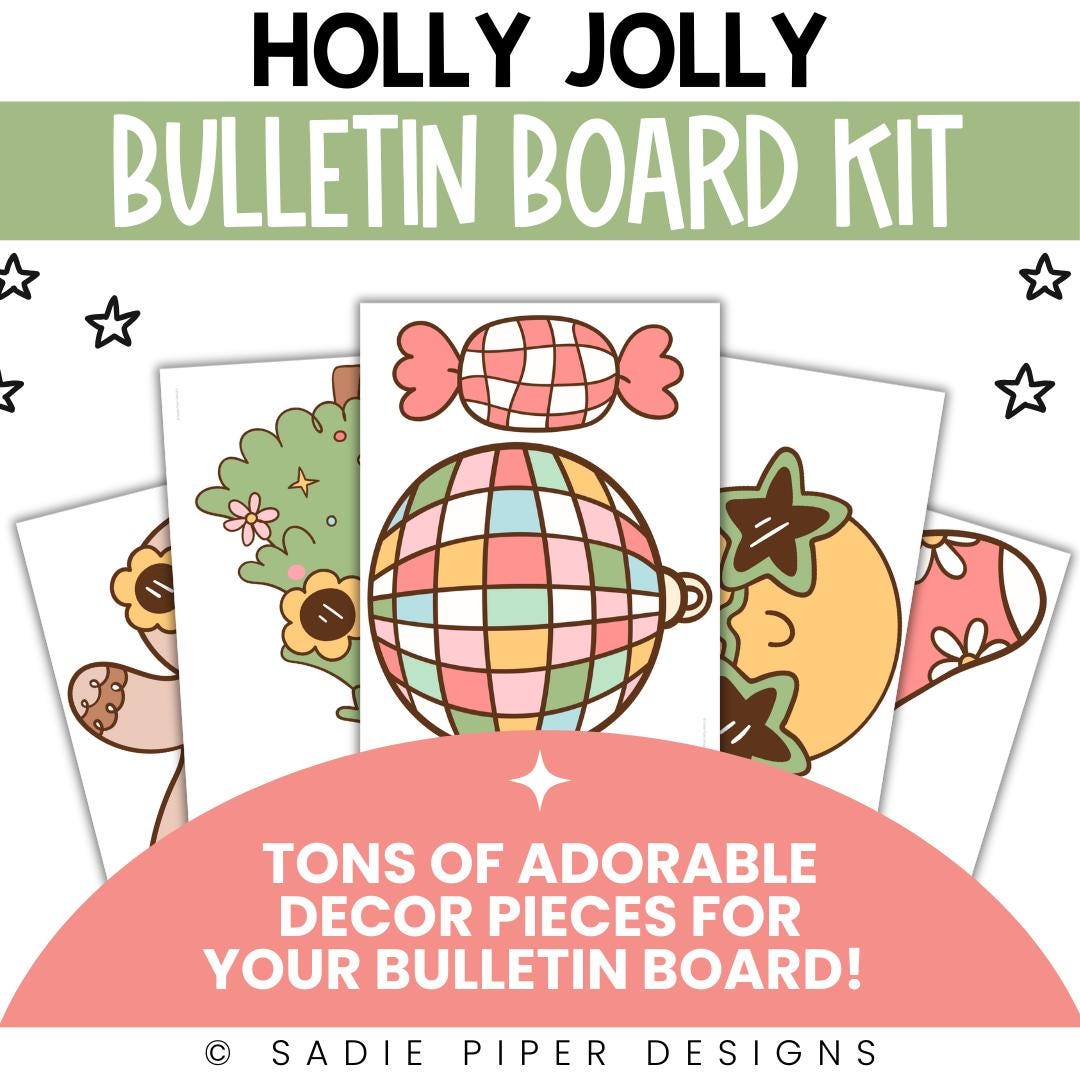 Retro Groovy Christmas Bulletin Board, Winter Classroom Decor, Vintage ...