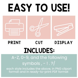 Groovy Retro Varsity Bulletin Board Letters, Letter Clipart, Printable ...