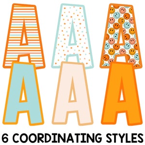 Groovy Retro Bulletin Board Letters, Letter Clipart, Printable Bulletin ...