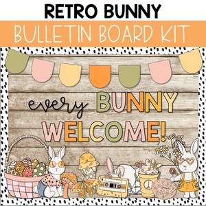 Groovy RETRO BUNNY Bulletin Board Kit, Spring Bulletin Board Kit ...