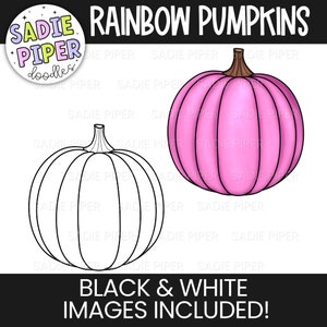 Rainbow Pumpkin Clipart, Pumpkin Clipart, Fall Clipart, Halloween ...