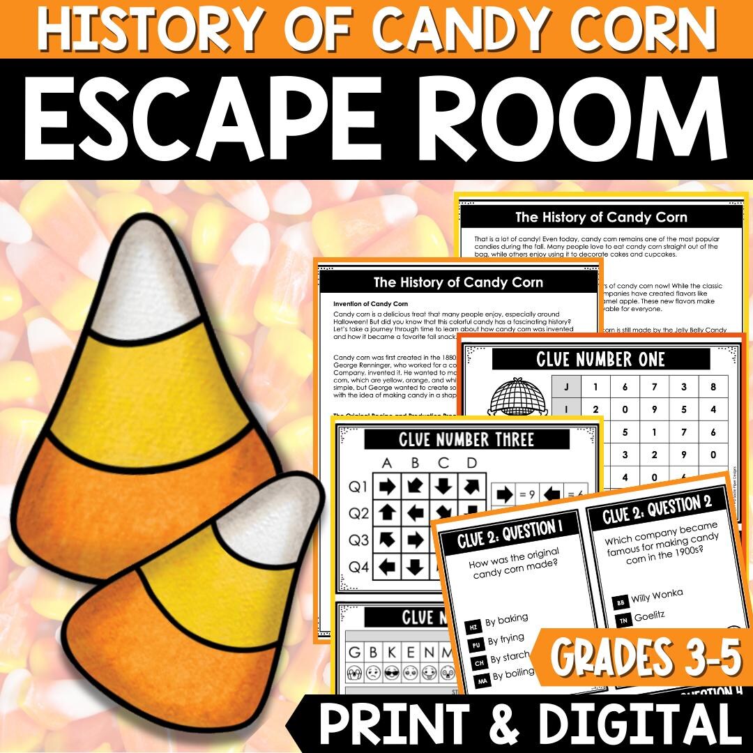 Candy Corn Escape Room for Kids, Halloween Party Game, October Birthday ...