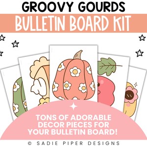 Groovy Fall Bulletin Board Decor, Retro Fall Bulletin Board, Fall ...