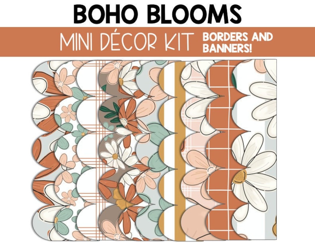 Boho Blooms Mini Decor Kit, Calming Classroom Decor, Floral Bulletin ...