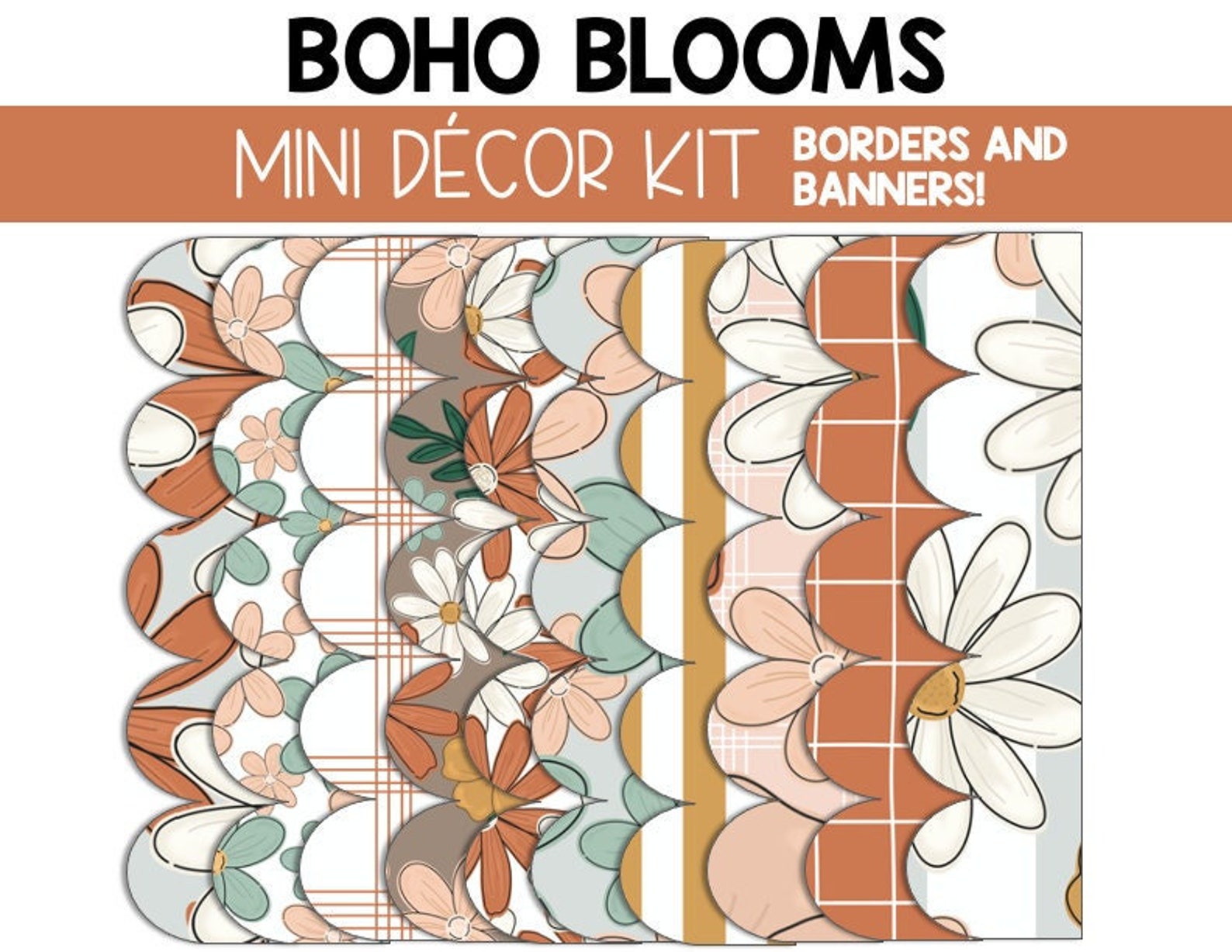 Boho Blooms Mini Decor Kit, Calming Classroom Decor, Floral Bulletin ...