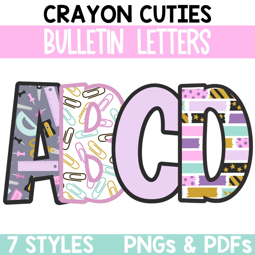 Back to School Bulletin Board Letters, Letter Clipart, Printable ...