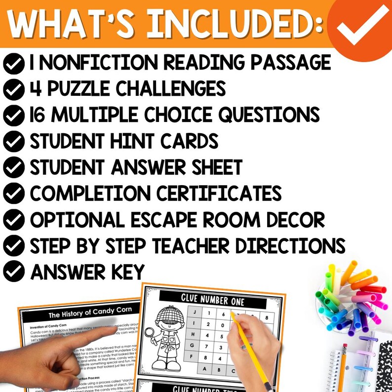 Candy Corn Escape Room for Kids, Halloween Party Game, October Birthday ...