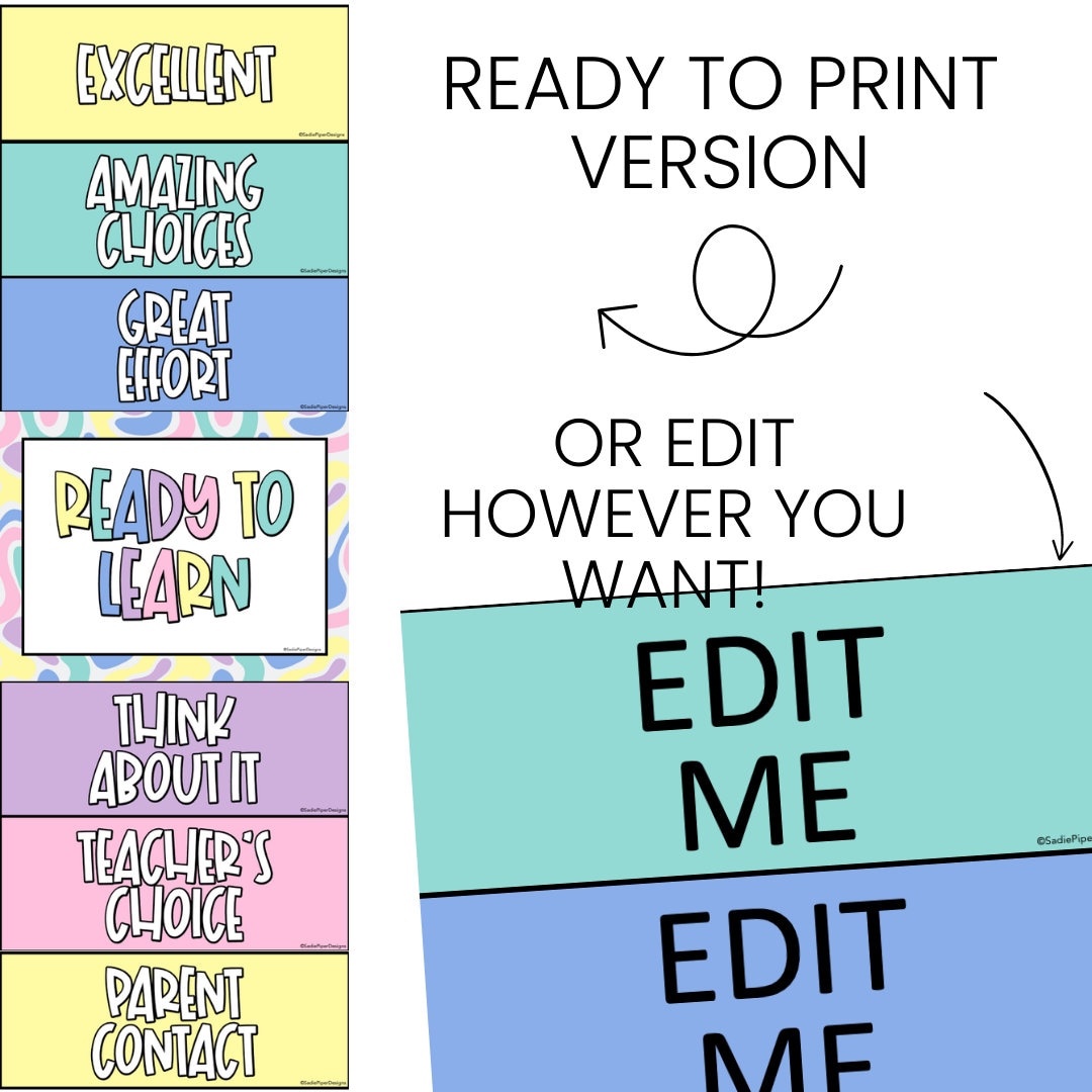Behavior Clip Chart for Classroom, Reward Chart, Responsibility Chart ...