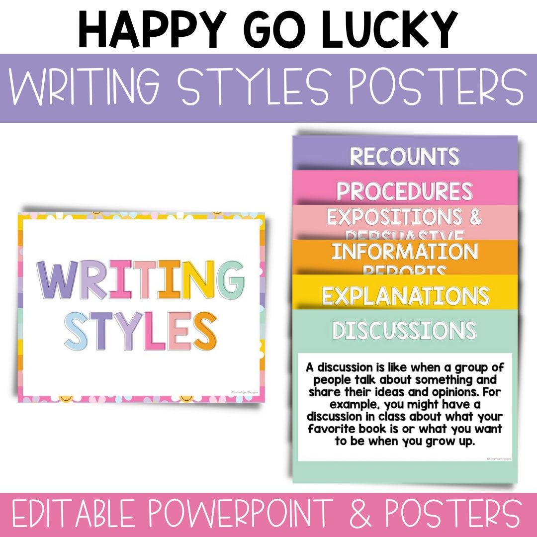 Editable Writing Styles Posters, English Posters, ELA Educational ...