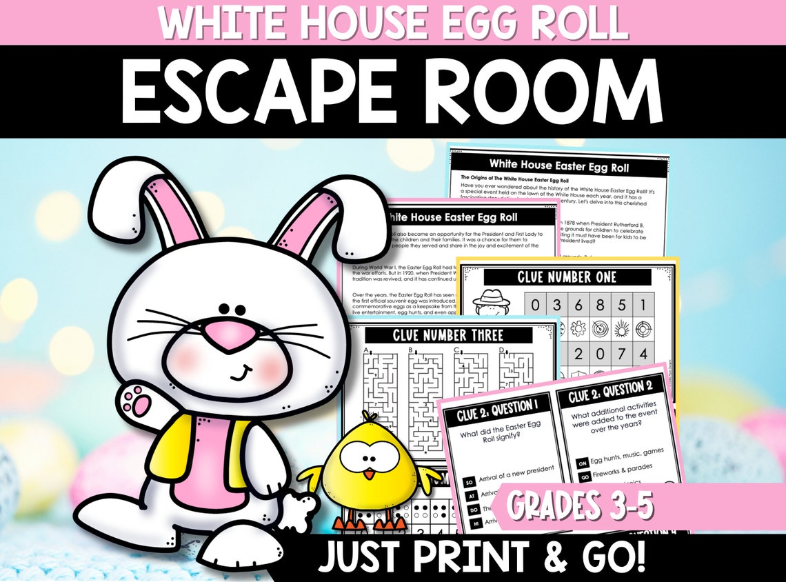 Easter Escape Room for Kids, Printable Party Game, Birthday Escape Room ...