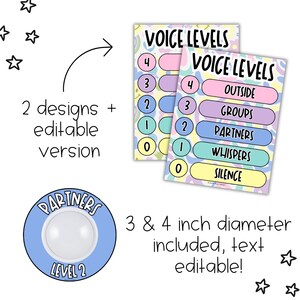 Editable Voice Level Posters, Retro Voice Level Poster, Retro Classroom ...