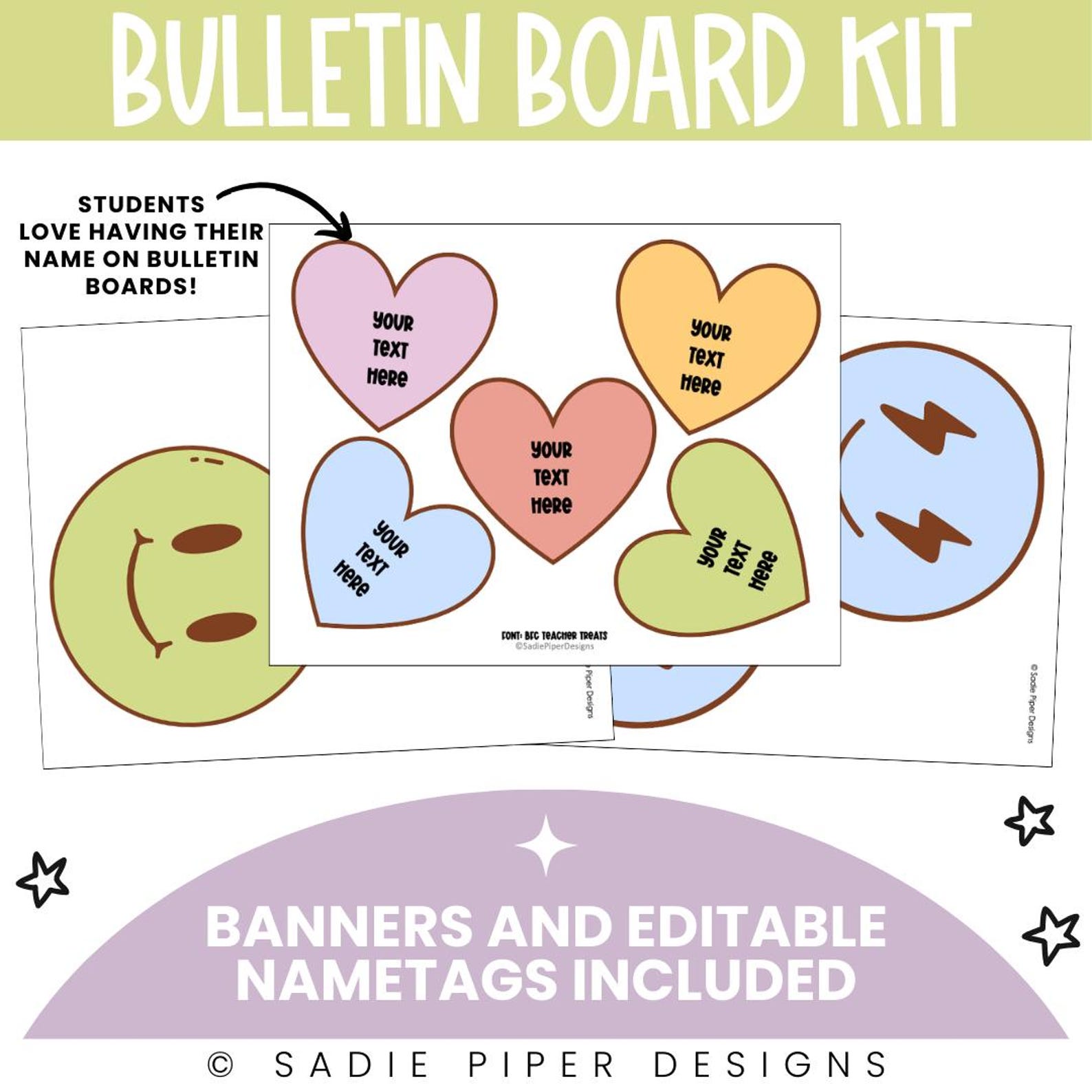 Retro Groovy Mental Health Awareness Bulletin Board Kit, Kindness ...
