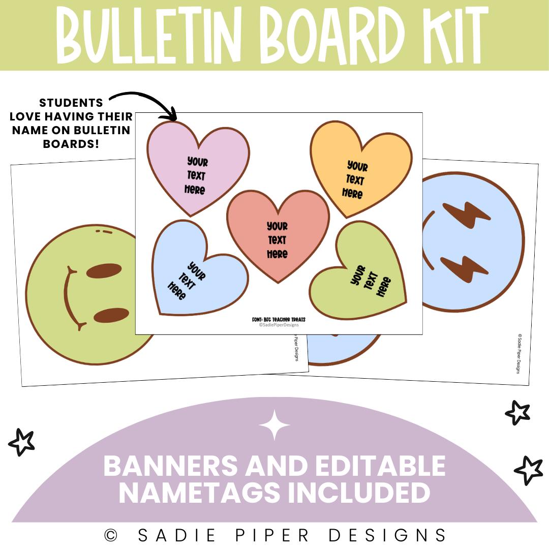 Retro Groovy Mental Health Awareness Bulletin Board Kit, Kindness ...