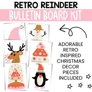 Retro Boho Christmas Bulletin Board Decor, Retro Christmas Bulletin ...