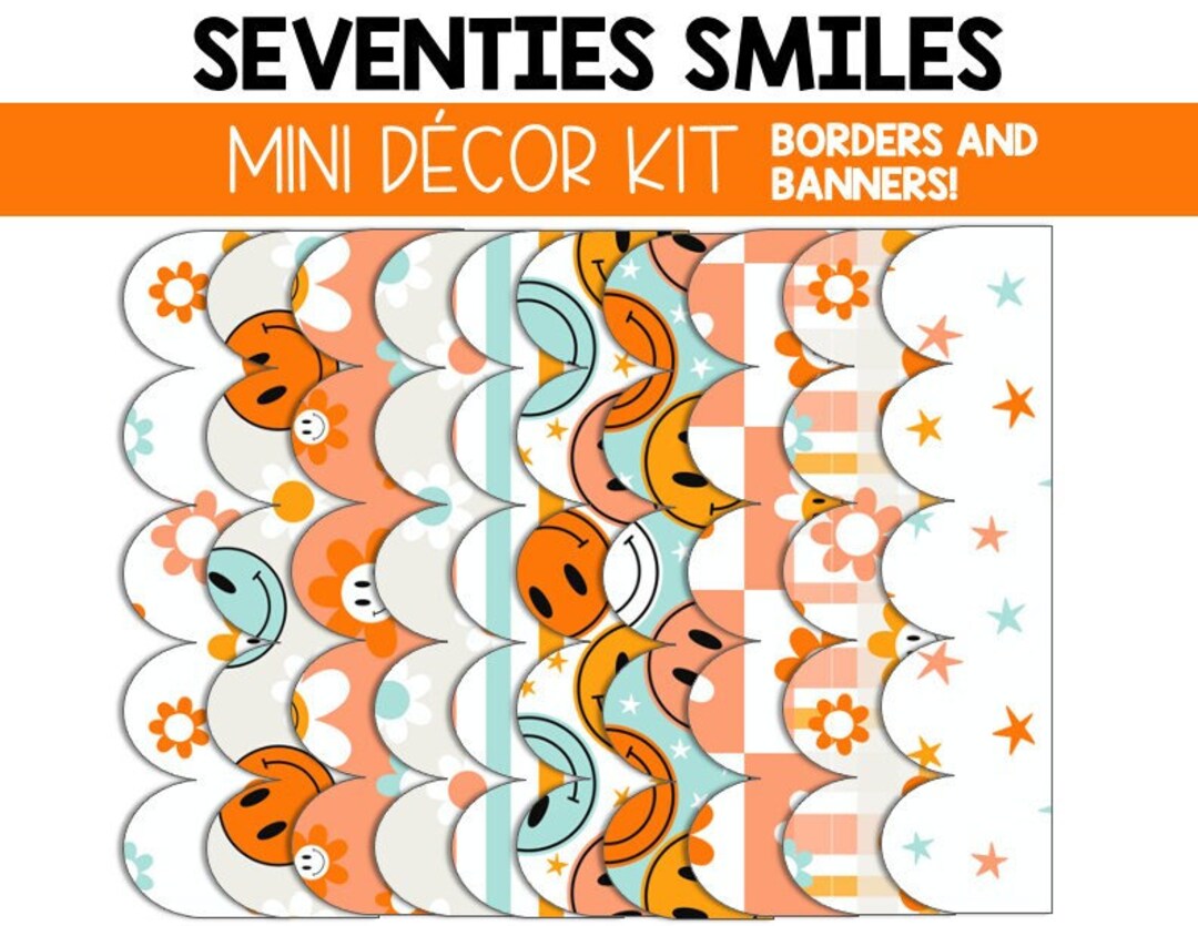 Seventies Smiles Mini Decor Kit, Retro Classroom Decor, Groovy Bulletin ...