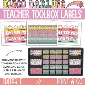 Editable Retro Groovy Teacher Toolbox Labels, Disco Cowgirl Classroom ...
