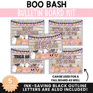 Halloween Bulletin Board Decor, Pink Halloween Bulletin Board ...