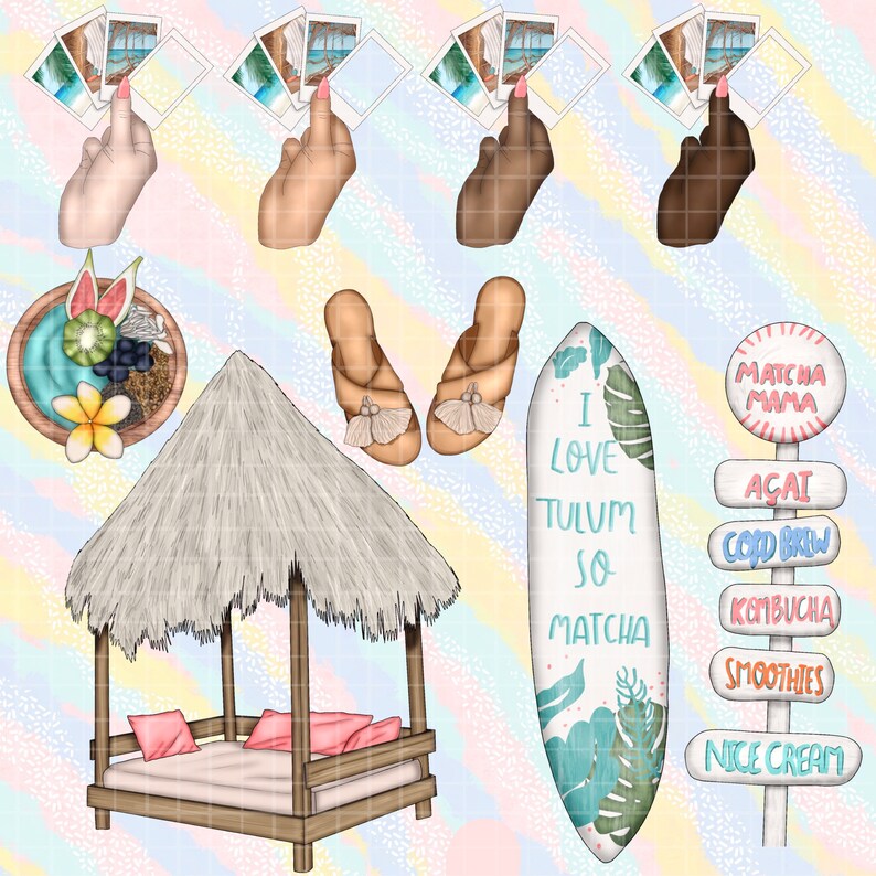 TULUM Mexico Tropical Vacation Clipart Exotic Beach - Etsy