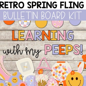 Groovy Retro Spring Easter Bulletin Board Kit, Spring Bulletin Board ...