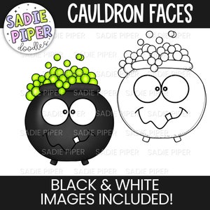 Cauldron Faces Clipart, Witch Clipart, Potion Clipart, Halloween ...