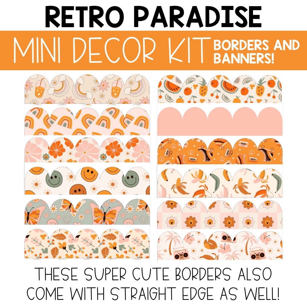 Retro Paradise Summer Mini Decor Kit, Retro Classroom Decor, Groovy ...