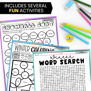 Winter Literacy Worksheets for 3rd Grade, NO PREP 3rd Grade Winter ...