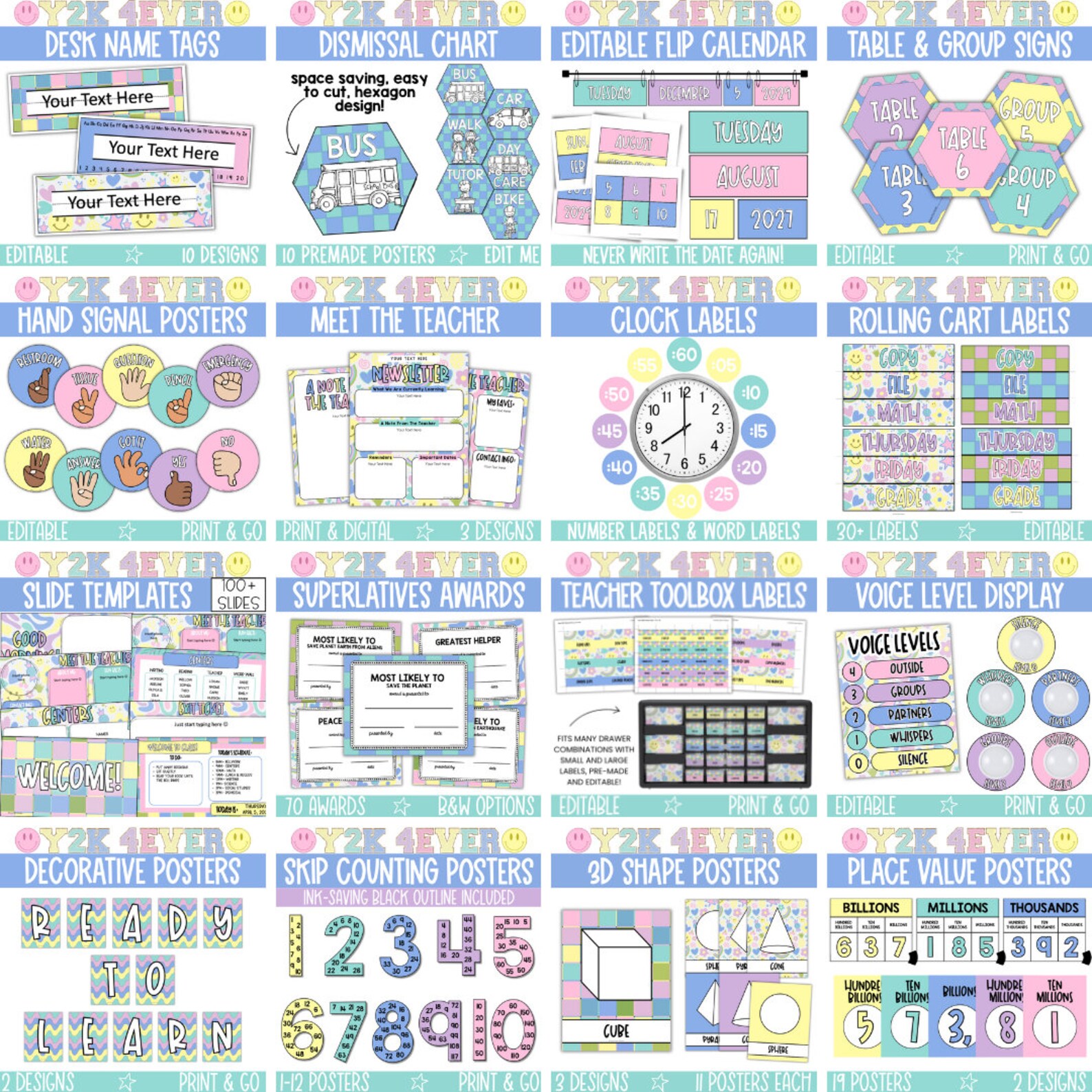 Pastel Retro Classroom Decor MEGA Bundle, Groovy Classroom Decor ...