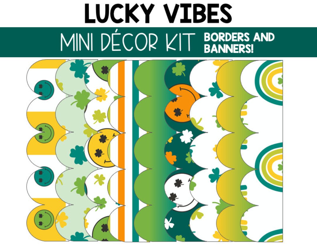 Lucky Vibes Mini Decor Kit, Printable Bulletin Borders, Bulletin Board ...