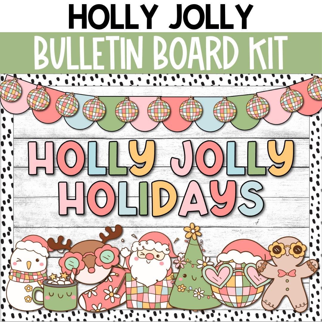 Retro Groovy Christmas Bulletin Board, Winter Classroom Decor, Vintage ...