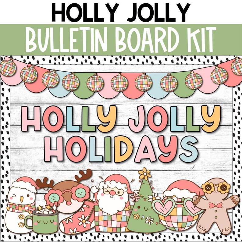 Retro Groovy Christmas Bulletin Board, Winter Classroom Decor, Vintage ...