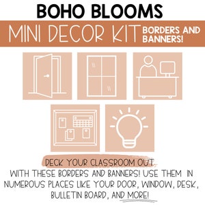 Boho Blooms Mini Decor Kit, Calming Classroom Decor, Floral Bulletin ...
