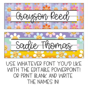 Editable Desk Name Tags for Students, Retro Groovy Desk Name Plates for ...