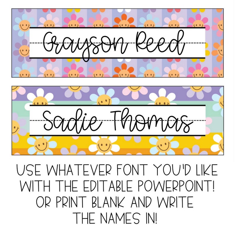 Editable Desk Name Tags for Students Retro Desk Name Plates - Etsy
