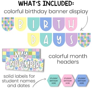 Birthday Display for Classroom, Bulletin Board Birthday Display ...