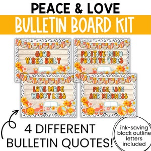 Retro Groovy Bulletin Board Decor, February Bulletin Board, Spring ...