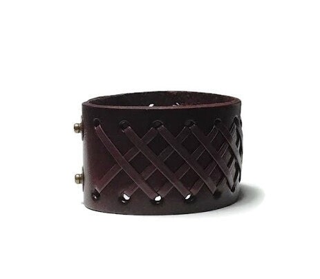 Leather Wrist Cuff Mens Bracelet Leather Bracelet Arm Cuff | Etsy