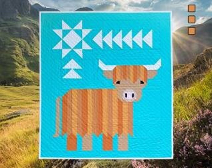 Cattle Call A Highland Coo Quilt Pattern # AEQCCC0921 - Etsy