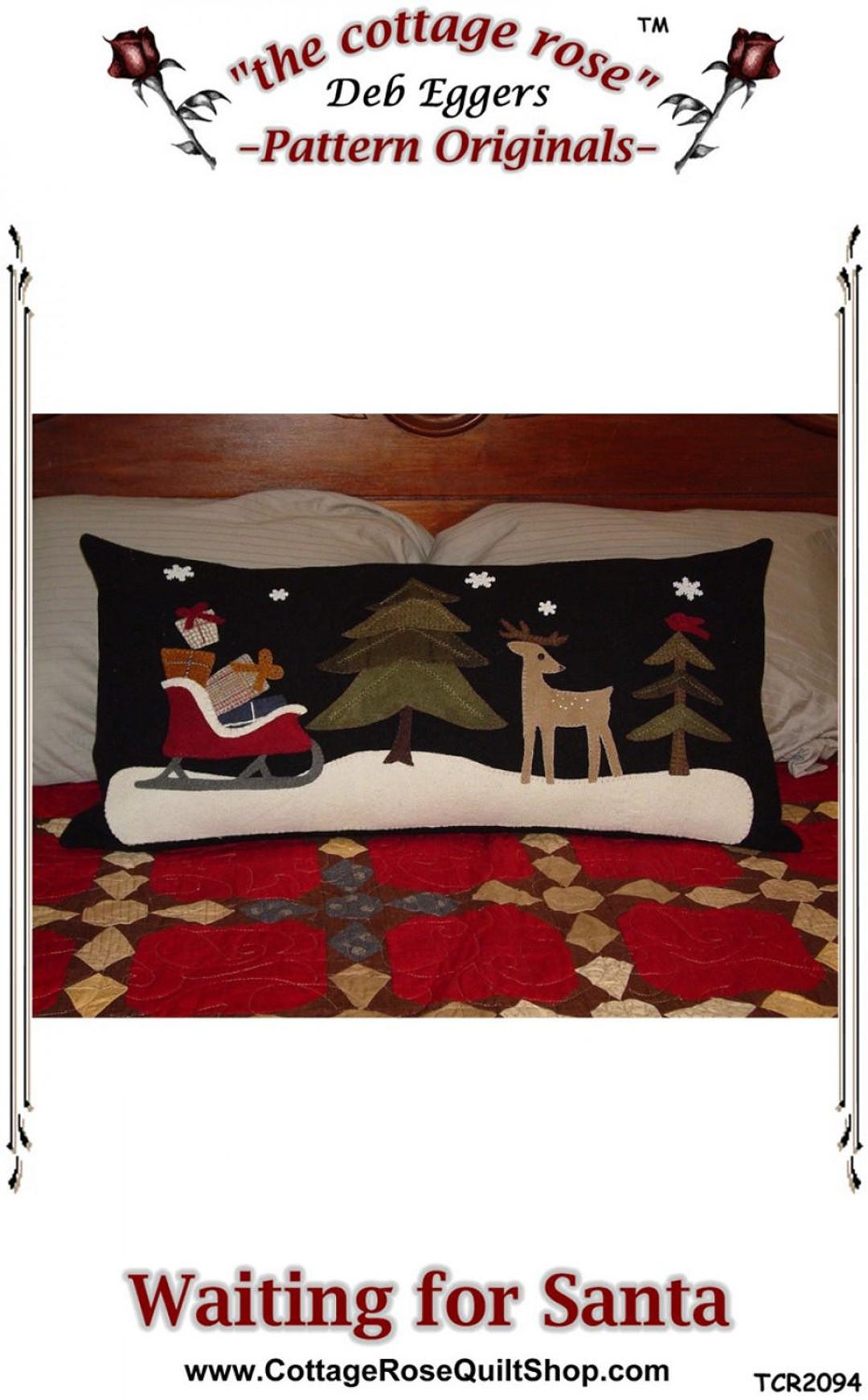 Waiting for Santa Wool Applique Pillow Pattern TCR2094 From Cottage ...