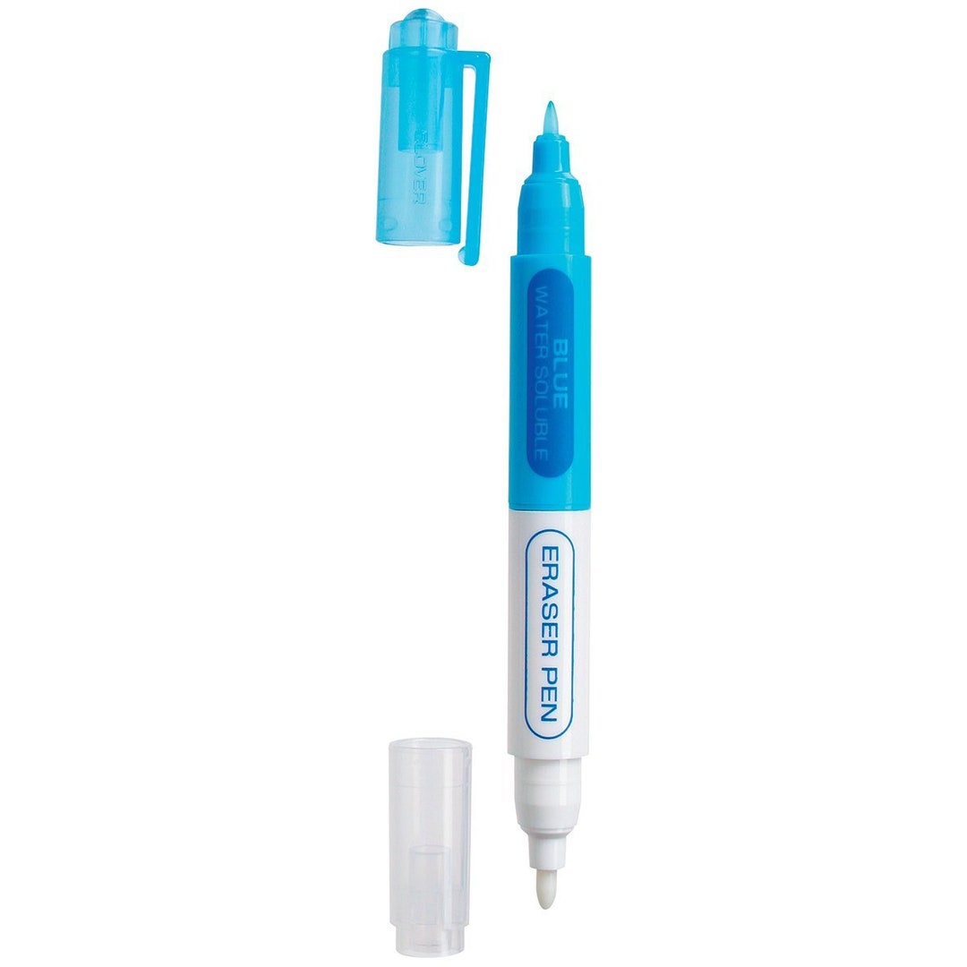 Chacopen Blue Water Soluble Dual Tip Pen With Eraser From Clover - Etsy
