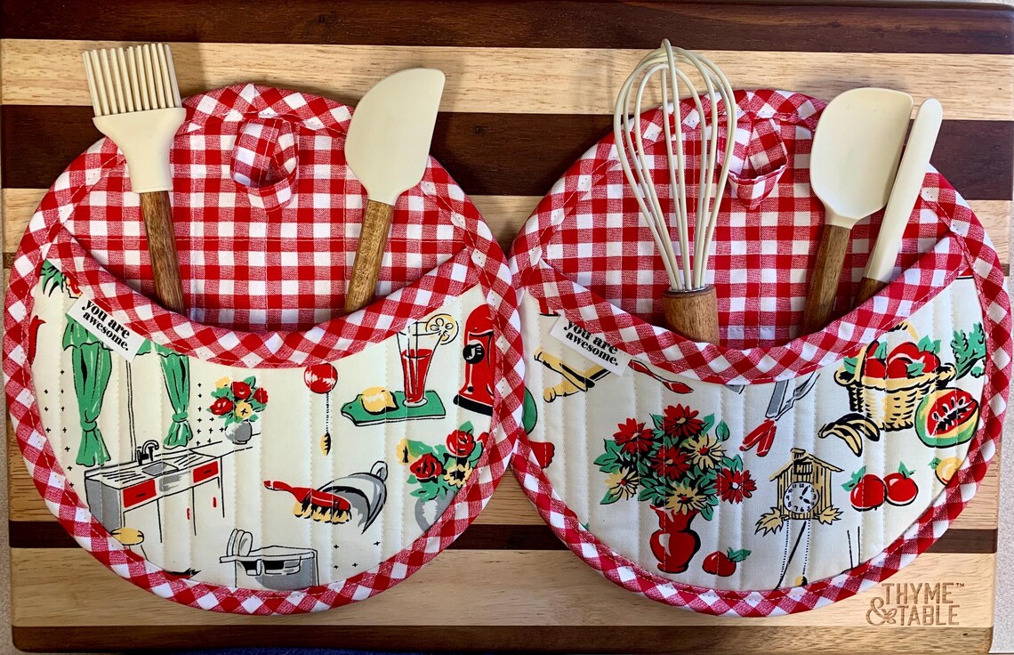 Retro Kitchen Pot Holder / Hot Pad Handmade - Etsy