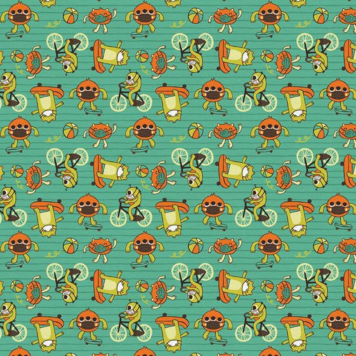 10 X 10 Have Fun Stay Safe Monsters Green by | Etsy